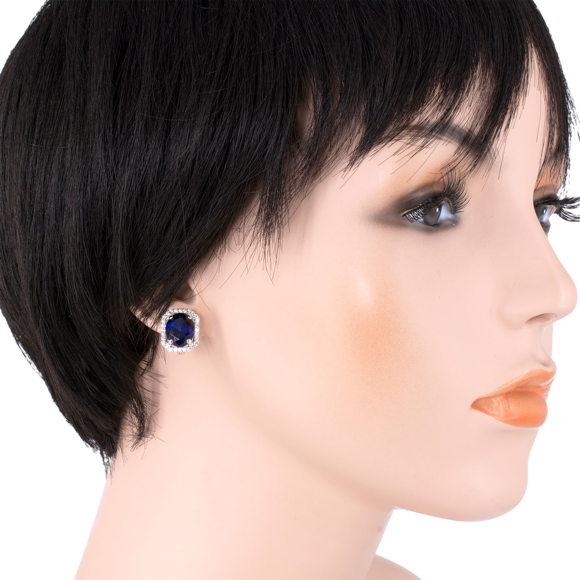 Sterling Silver Lab Created Sapphire And Cubic Zirconia English Lock ... Sterling Silver Lab Created Sapphire And Cubic Zirconia English Lock ...