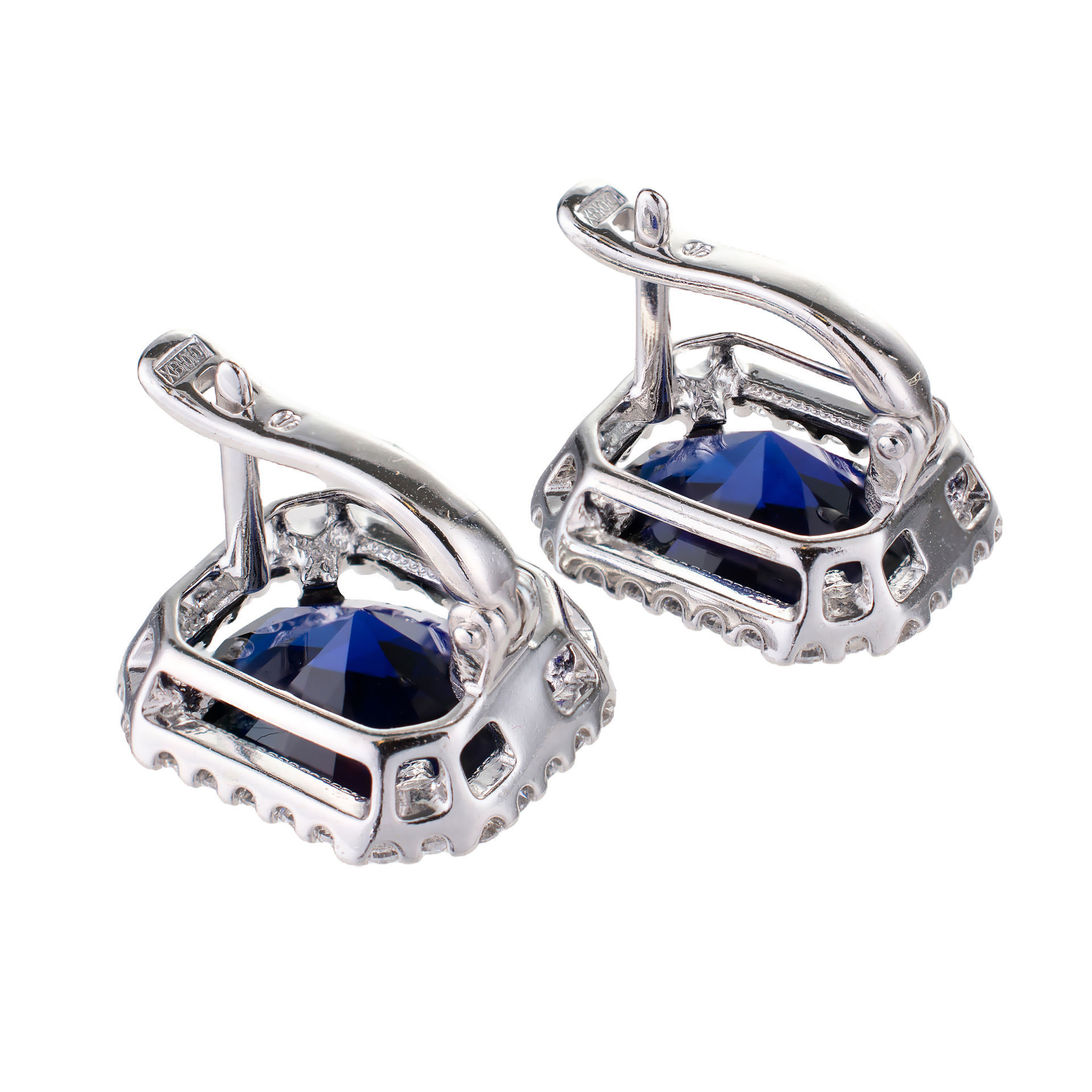 Sterling Silver Lab Created Sapphire And Cubic Zirconia English Lock ... Sterling Silver Lab Created Sapphire And Cubic Zirconia English Lock ...