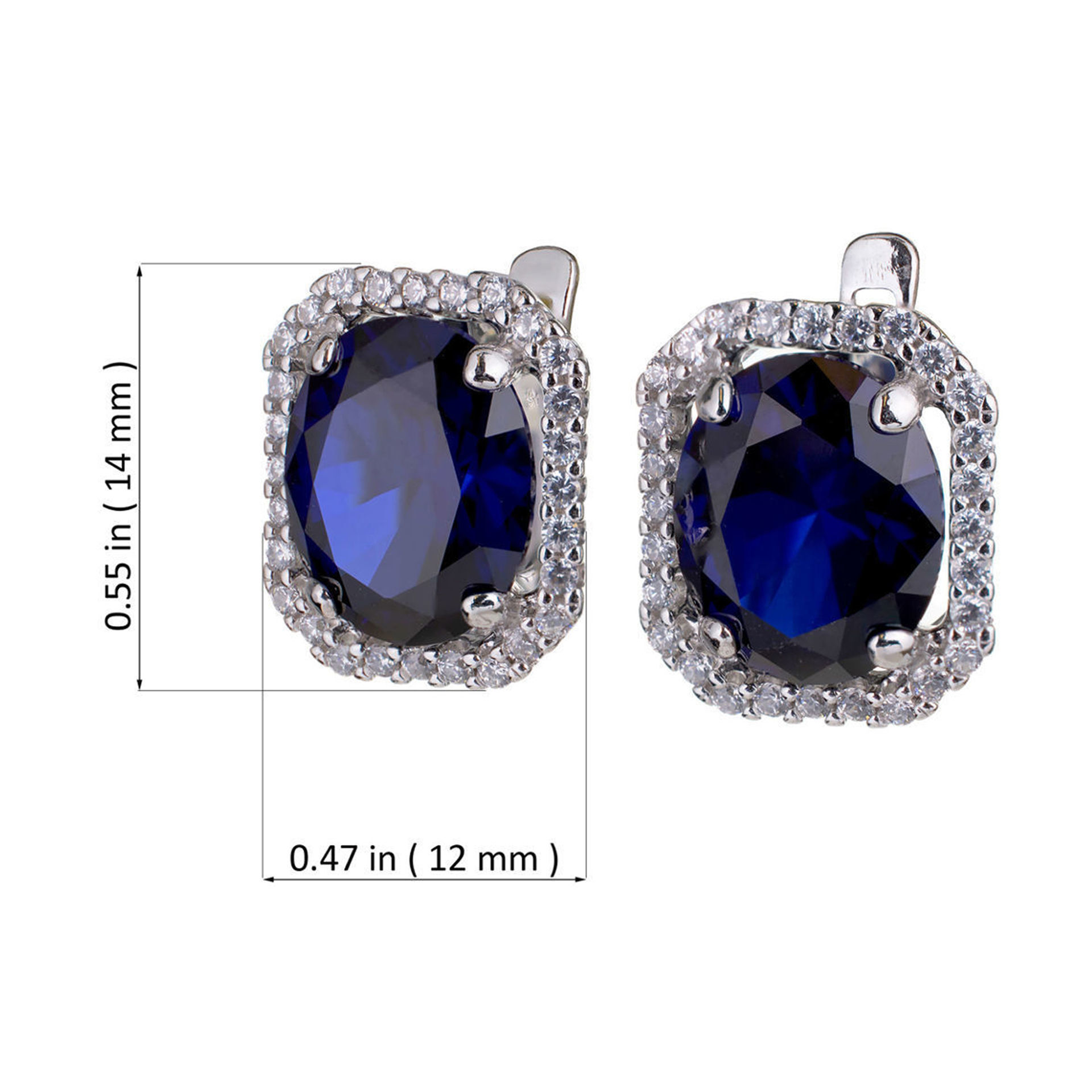 Sterling Silver Lab Created Sapphire And Cubic Zirconia English Lock ... Sterling Silver Lab Created Sapphire And Cubic Zirconia English Lock ...