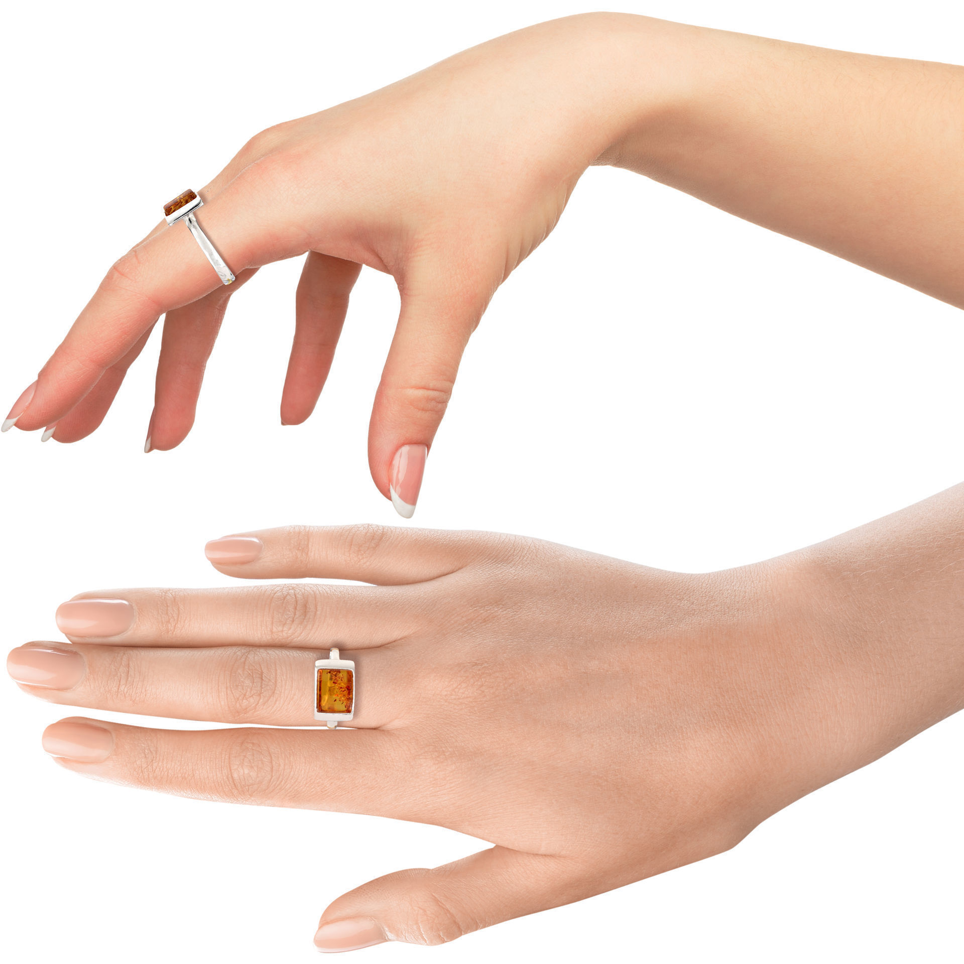Natural Baltic amber 925 sterling silver ring for women